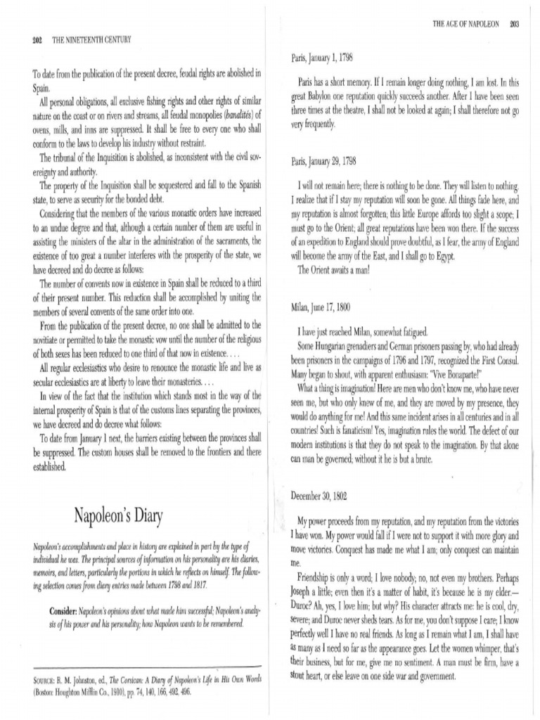 Napoleon Diary | PDF