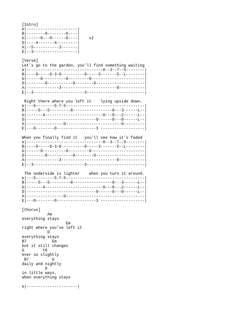Everything Stays Guitar Tabs | PDF | Computers