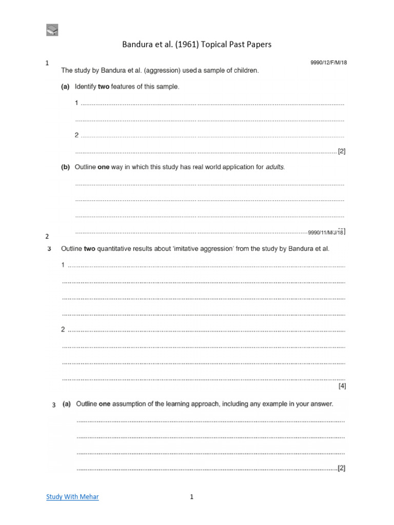 Bandura (1961) Topical Past S | PDF | Science & Mathematics