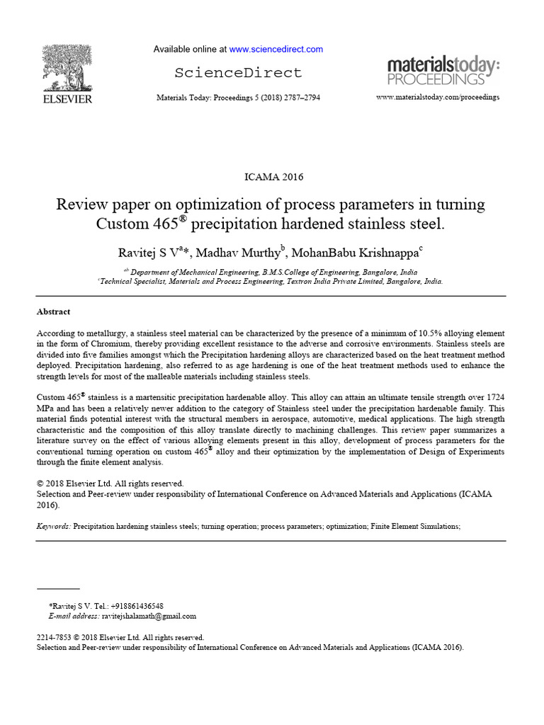 Review Paper On Optimization Of Process Parameters In Turning Pdf