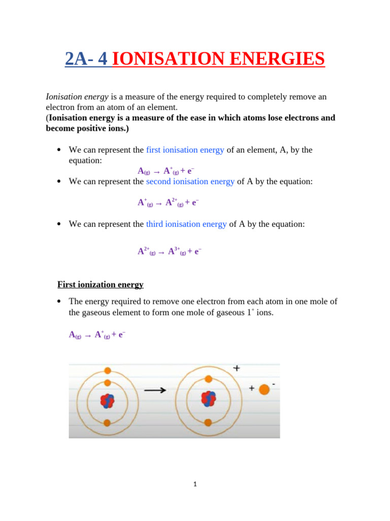 2A Ionization Energy | PDF | Atomic Nucleus | Ionization