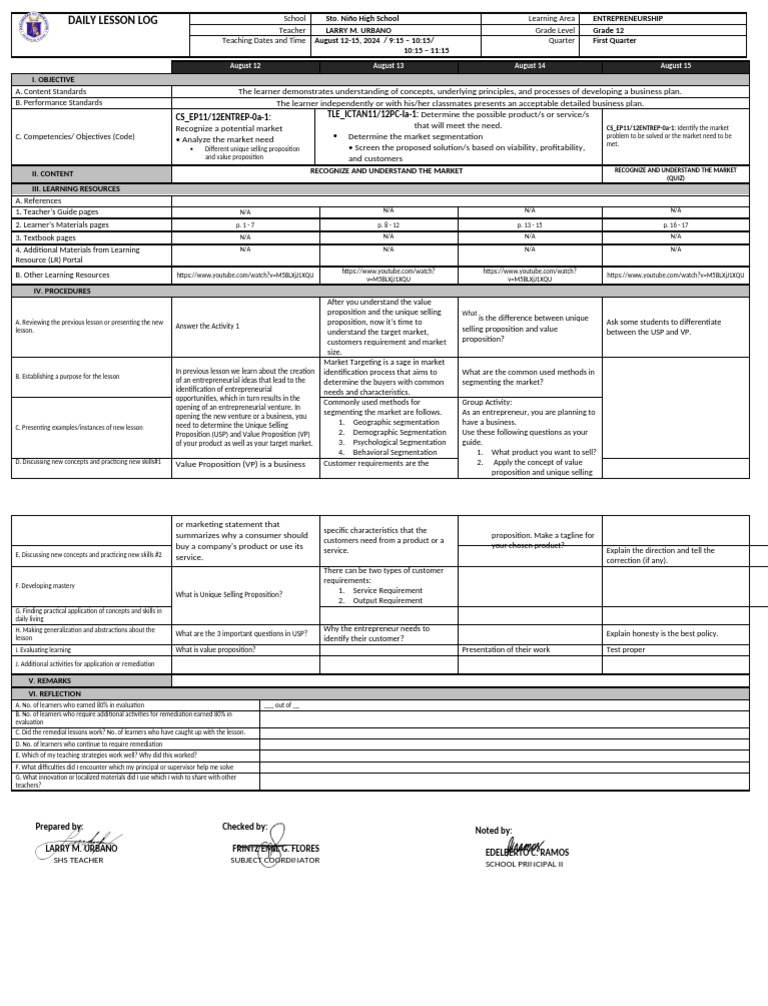 Entrep Week 3 New | PDF | Market Segmentation | Marketing