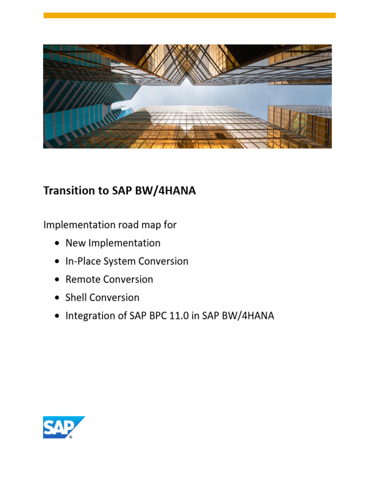 Transition To SAP BW4HANA 20Q3 Ext | PDF | Data Warehouse | Analytics