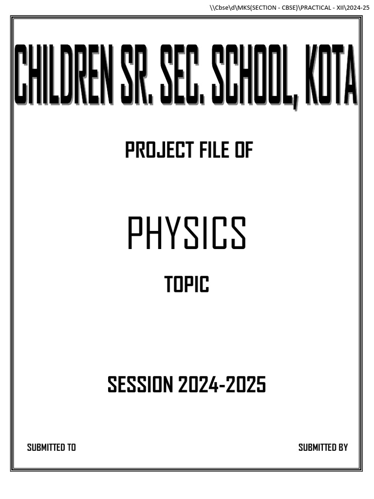 Physics Project File Cover | PDF