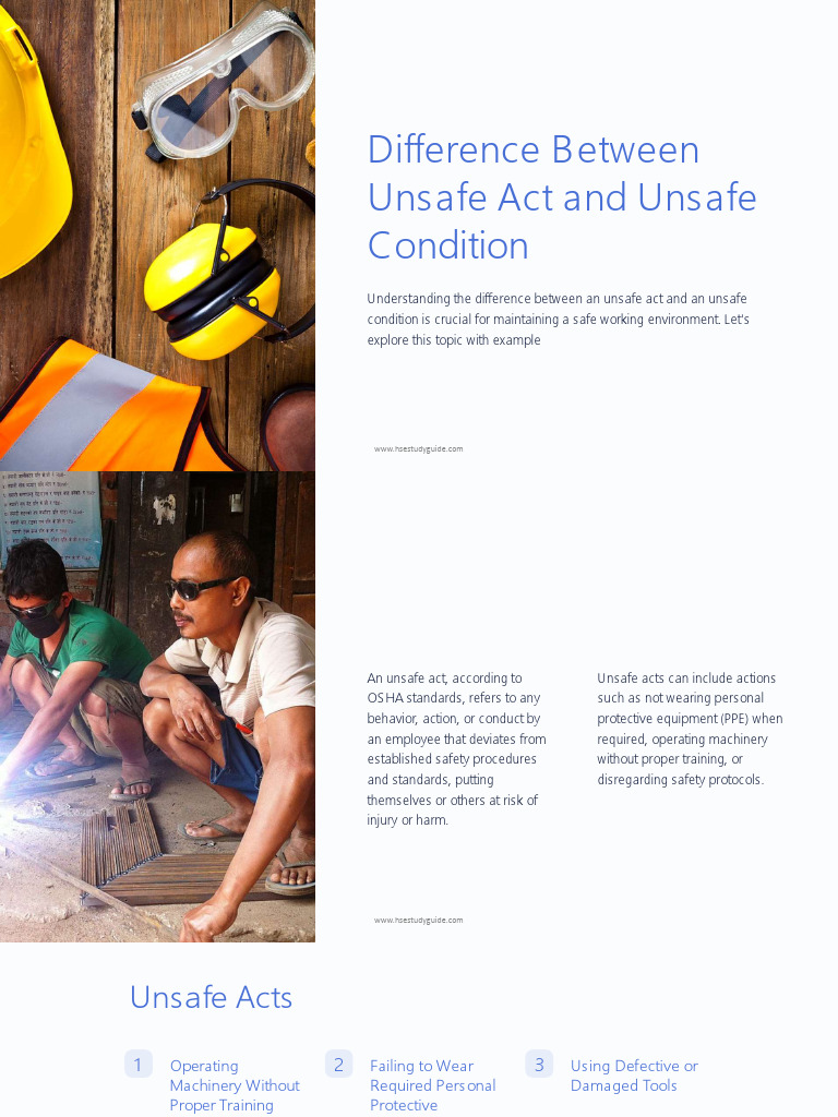 Unsafe Acts vs. Unsafe Conditions | PDF | Safety | Personal Protective ...