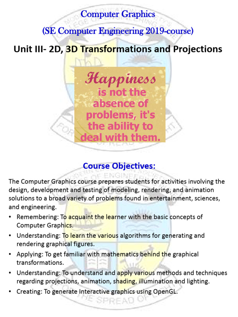 CG Unit Iii | PDF | 2 D Computer Graphics | Geometry