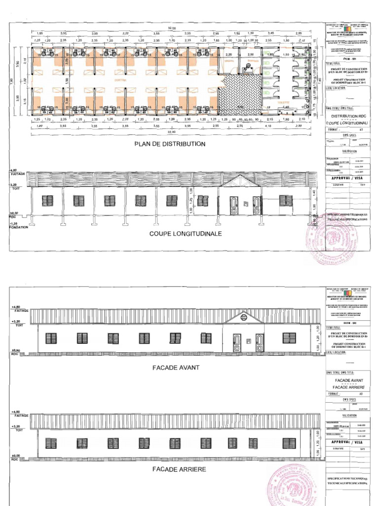 Plan de Construction Dun Bloc de Dortoir R1 | PDF