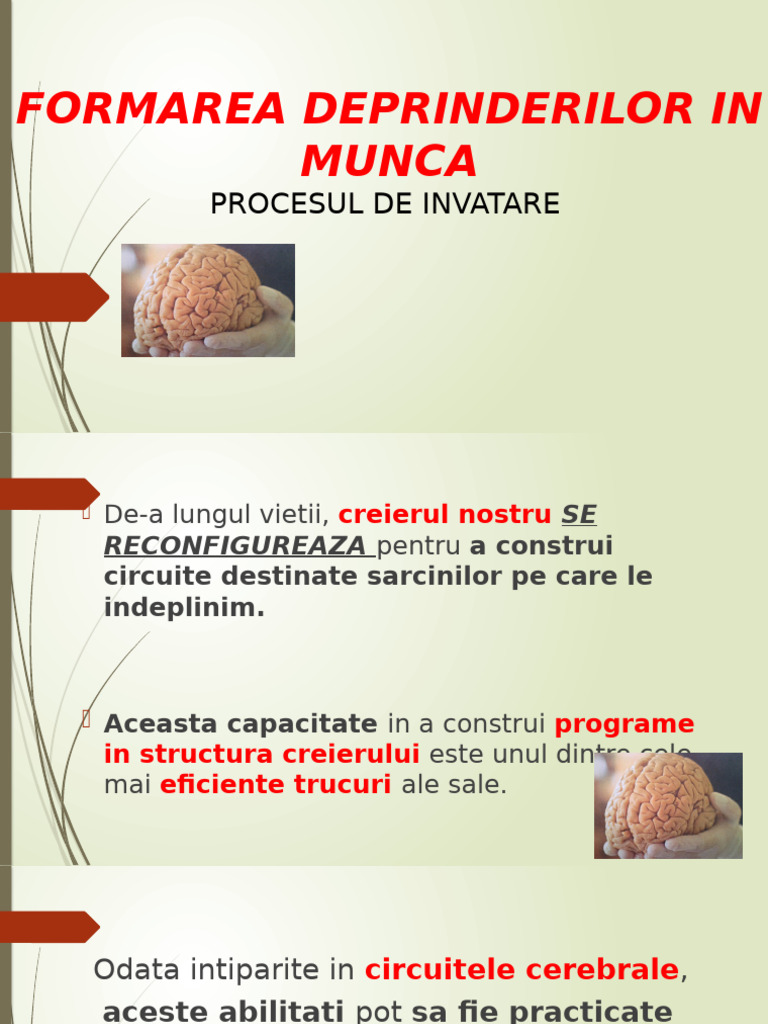 Formarea Deprinderilor in Munca-Nivelurile Invatarii | PDF
