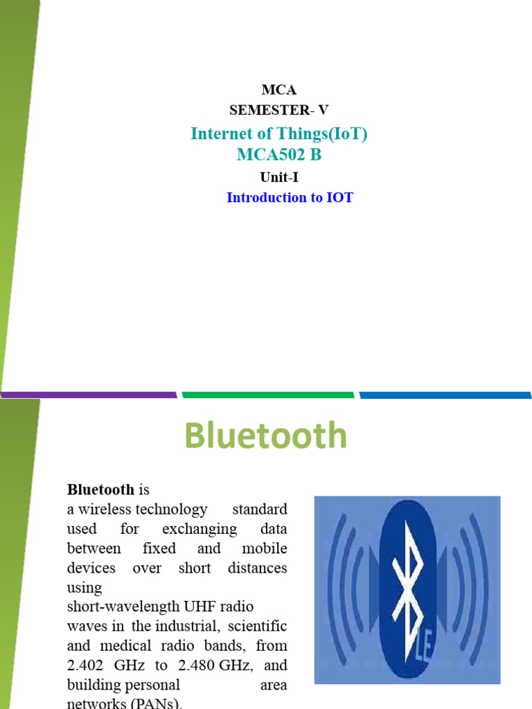 Introduction To IOT - Class3 | PDF | Bluetooth | Computer Network