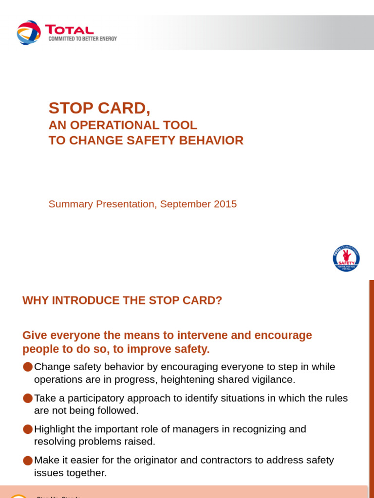 Implementing the Stop Card for Safety | PDF | Business