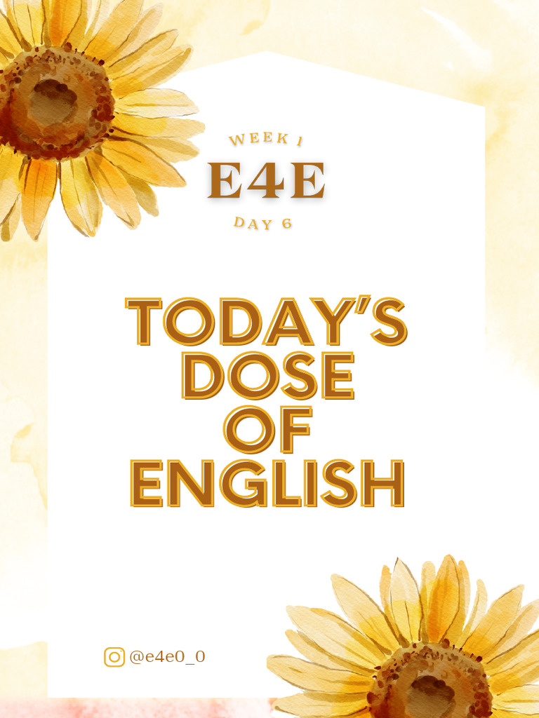 E4E Taha w1, d6 | PDF