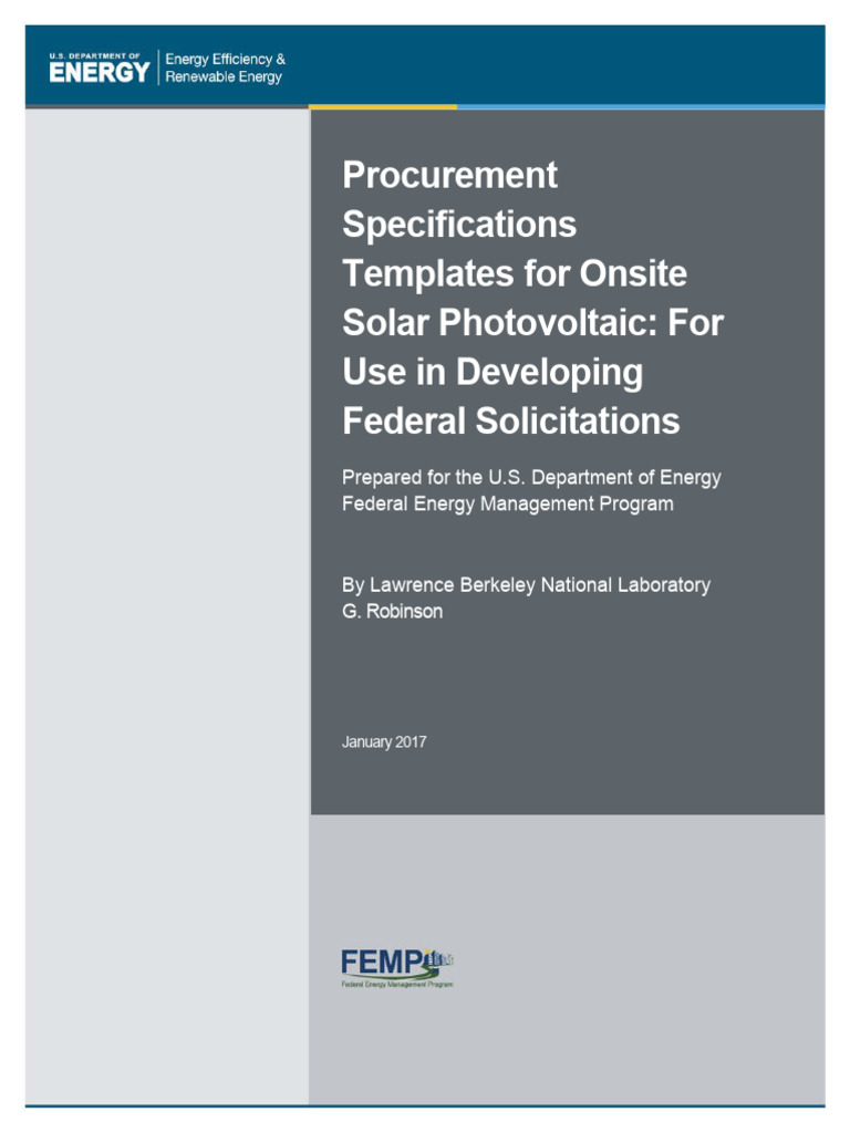 Solar PV Procurement Templates Guide | PDF | Photovoltaics ...