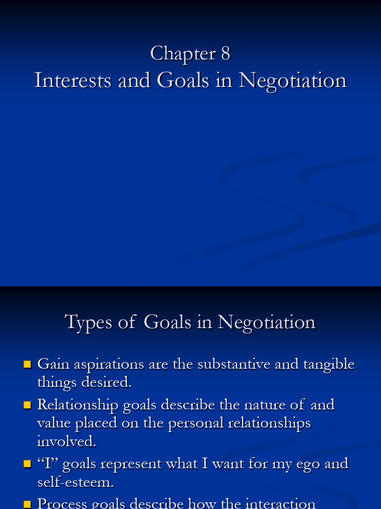 Negotiation Goals and Strategies | PDF