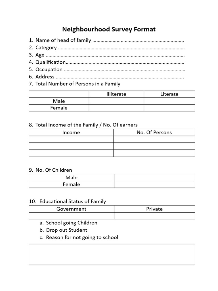 Neighborhood Survey File | PDF
