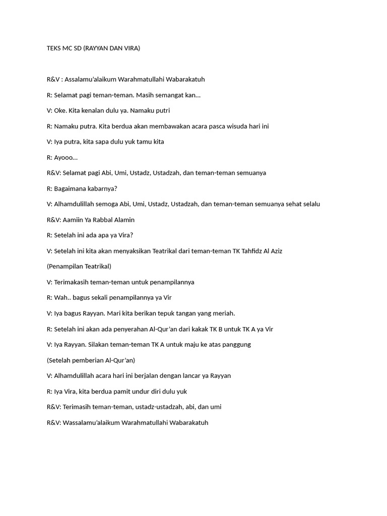Teks MC SD | PDF | Seni