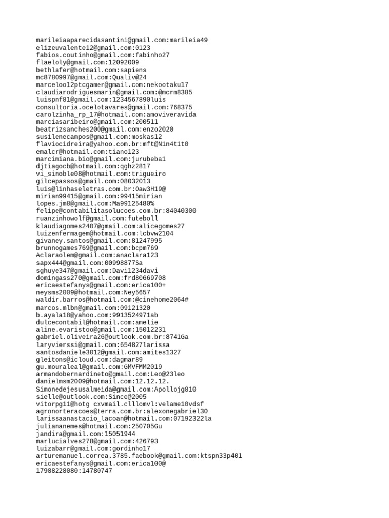 Lista de Combos de Emails e Senhas | PDF