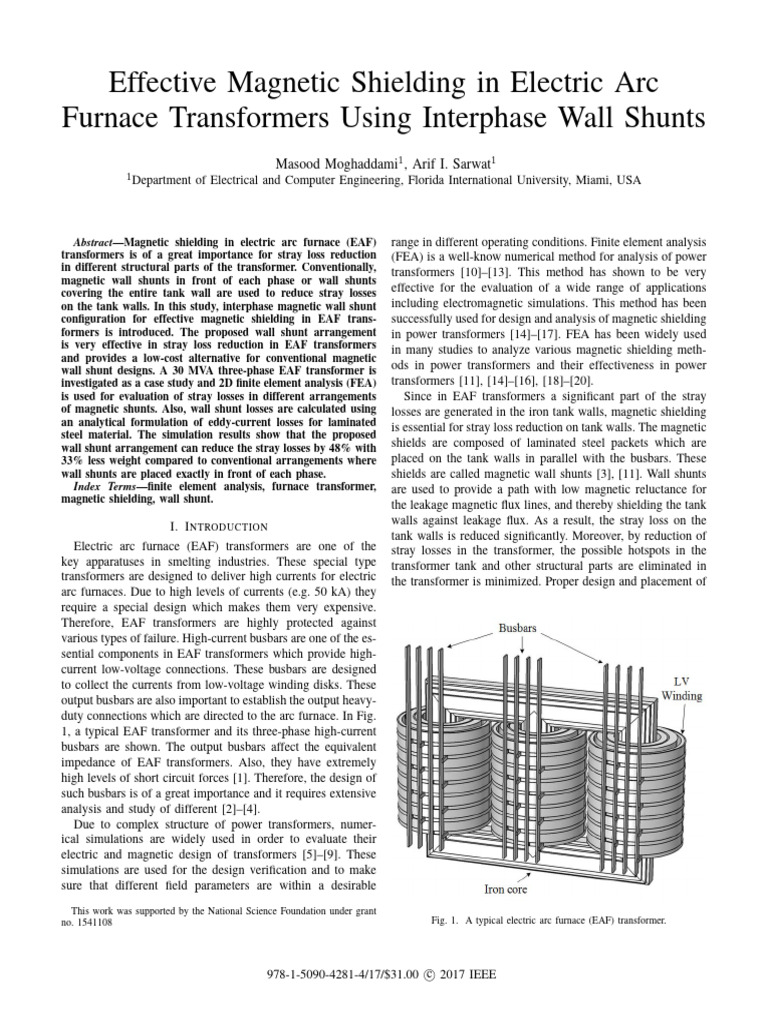 Effective Magnetic Shielding in Electric Arc Furnace Transformers Using ...
