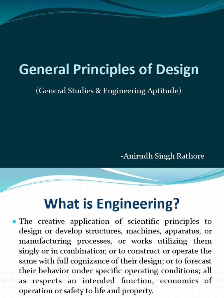 General Principles of Design-1 | PDF | Engineering | Engineer