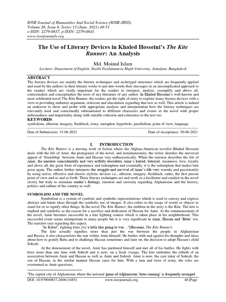 The Use of Literary Devices in Khaled Ho | PDF | Classics | General Fiction
