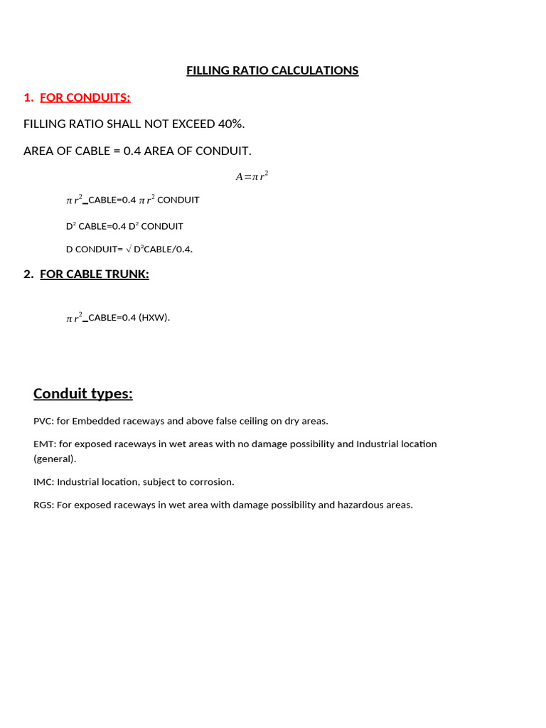 Filling Ratio Calculation | PDF