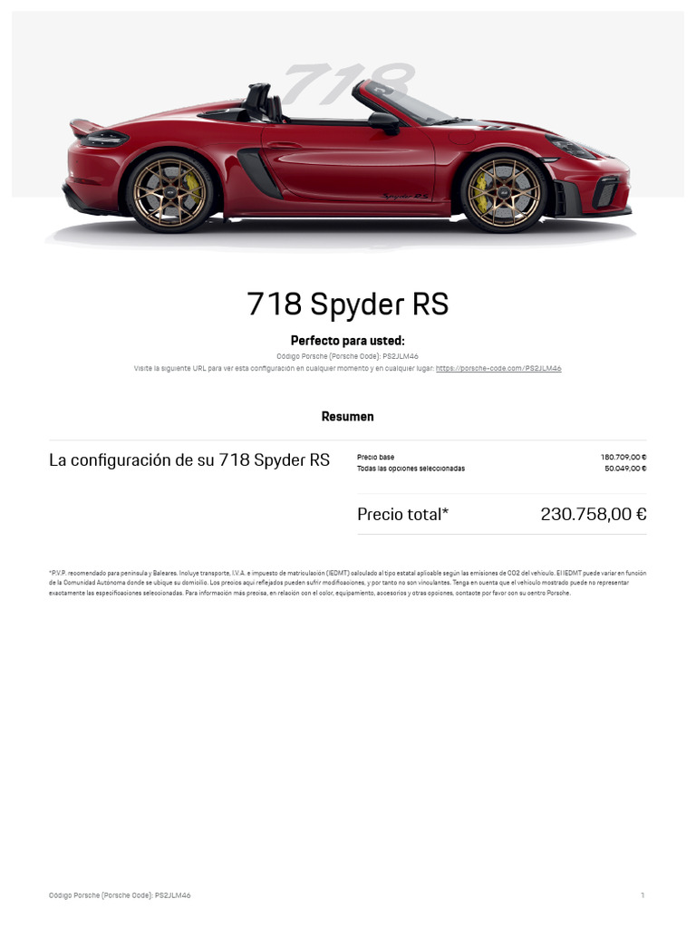 718 Spyder RS | PDF | Industria automotriz | Tecnologías automotrices