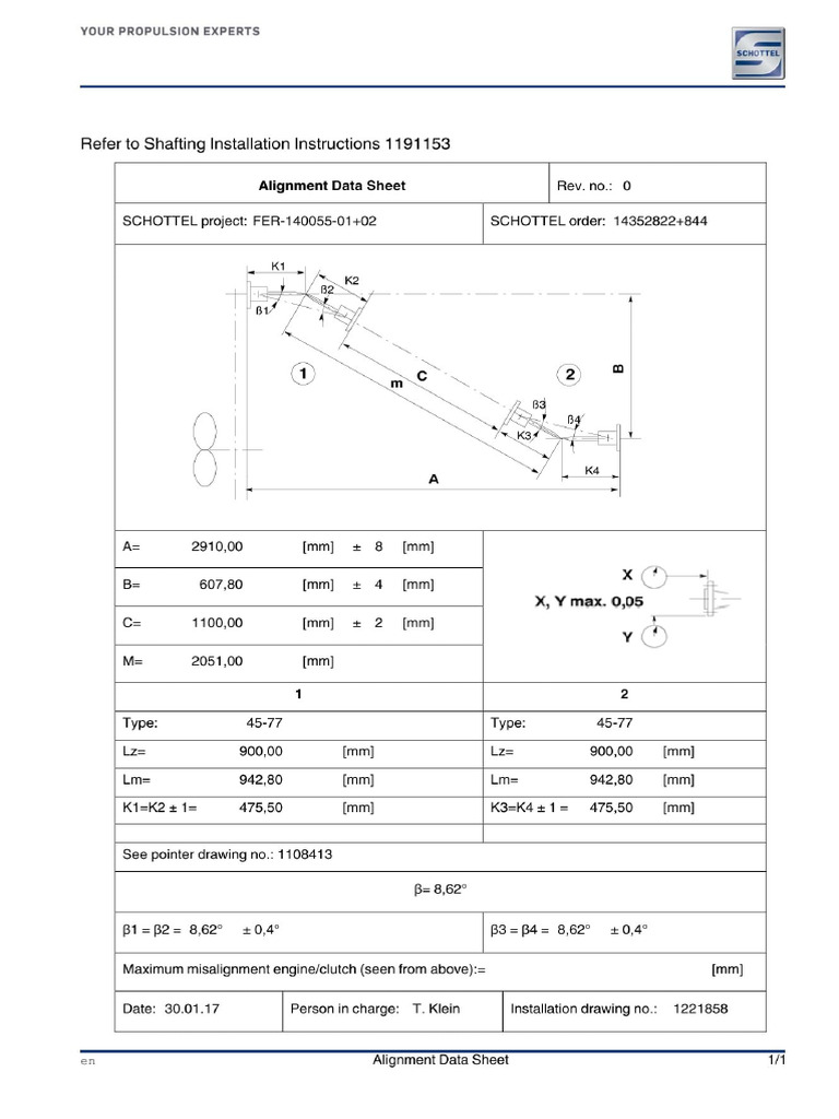 Alignment Data Sheet For Cardan Shaft Alignment | PDF