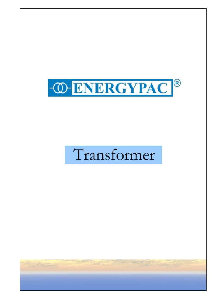 Transformer - Test - Manual Energypac | PDF | Transformer | Voltage