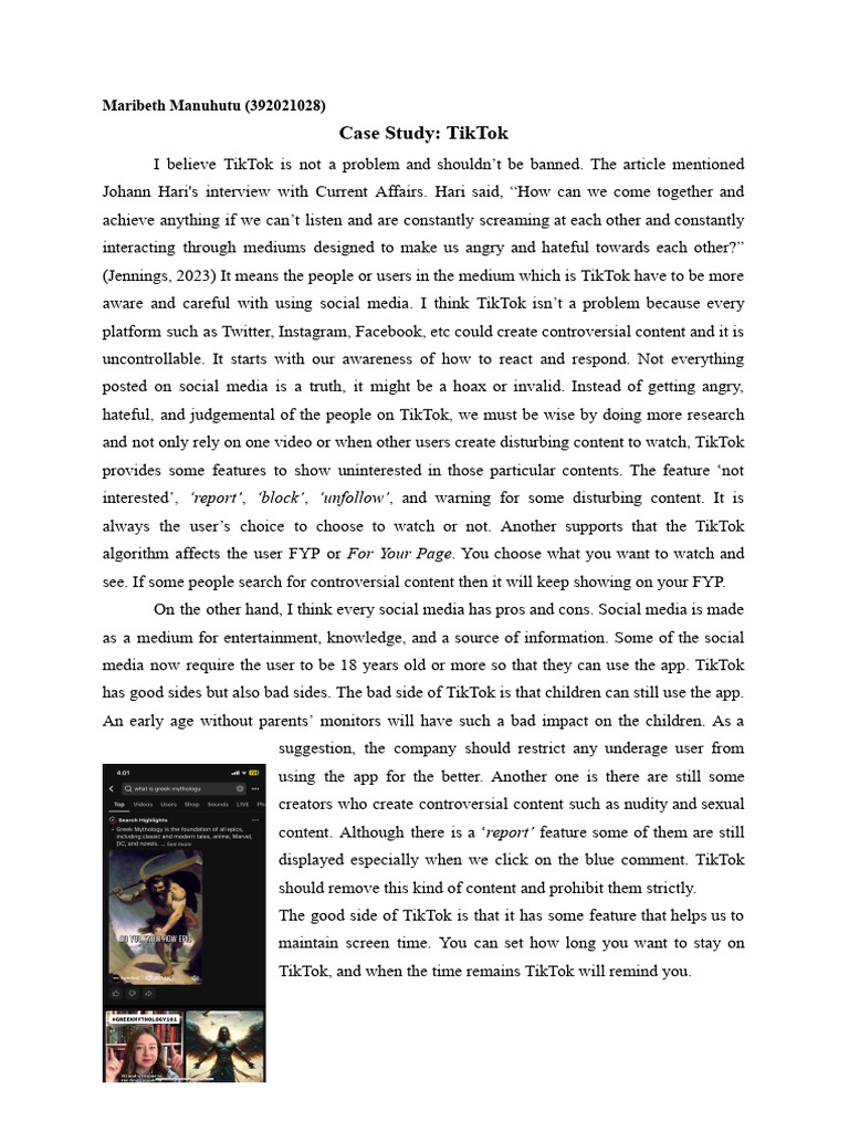 TikTok: Balancing Benefits and Risks | PDF | Social Media | Popular ...