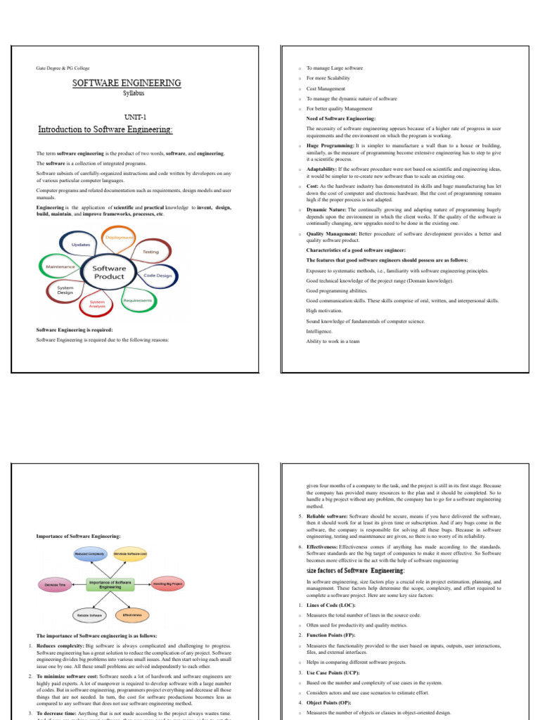 Software Engineering: UNIT-1 | PDF | Software Testing | Software