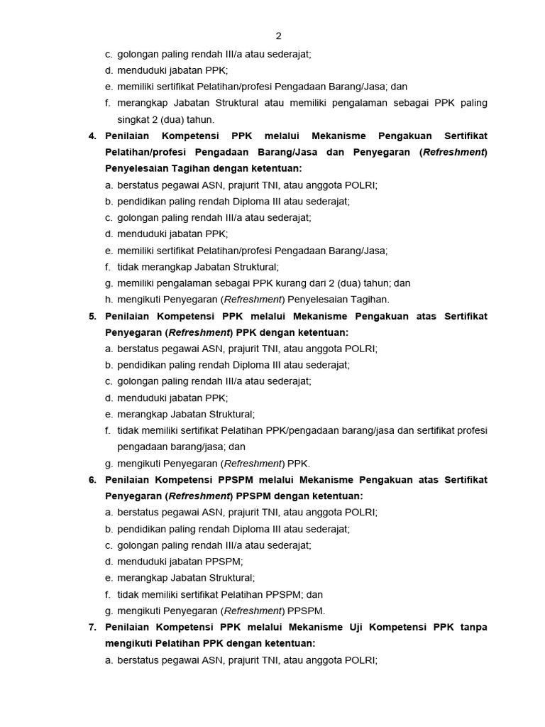 Penilaian Kompetensi PPK | PDF