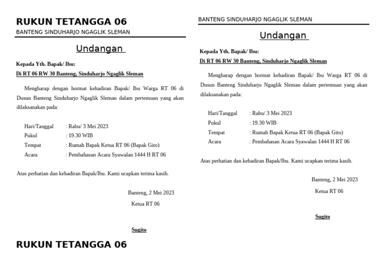 Undangan Syawalan | PDF
