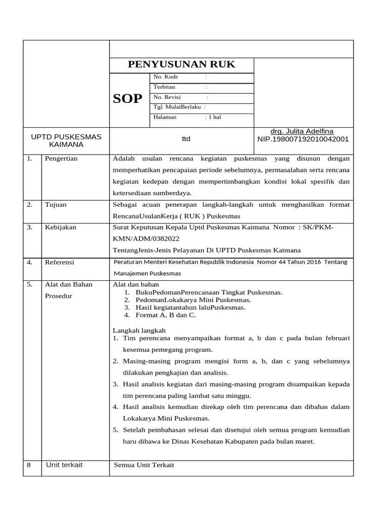 SOP RUK F (1) (Autosaved) 1 | PDF | Pengelolaan Keuangan & Uang