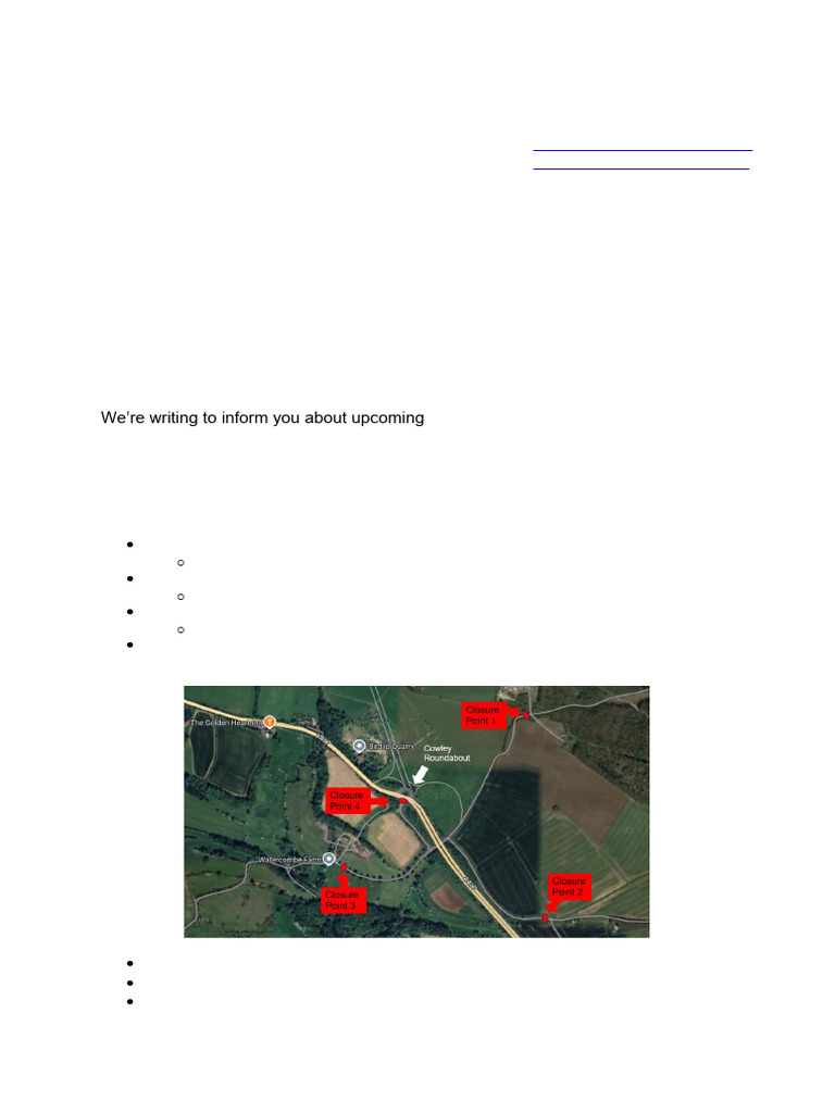 FINAL - A417 Missing Link - Cowley Junction Closure | PDF | Road | Road ...