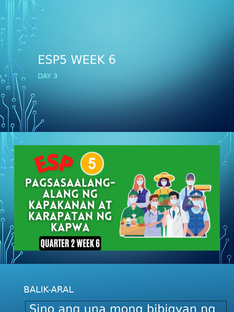 ESP WEEK 6 Day 2 | PDF