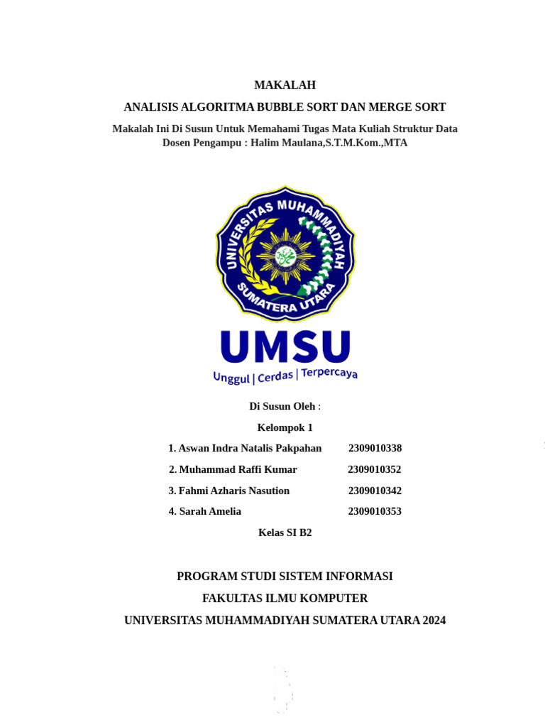 Analisis Bubble Sort dan Merge Sort | PDF