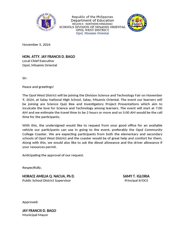 Letter Request - Road Clusure | PDF | Government