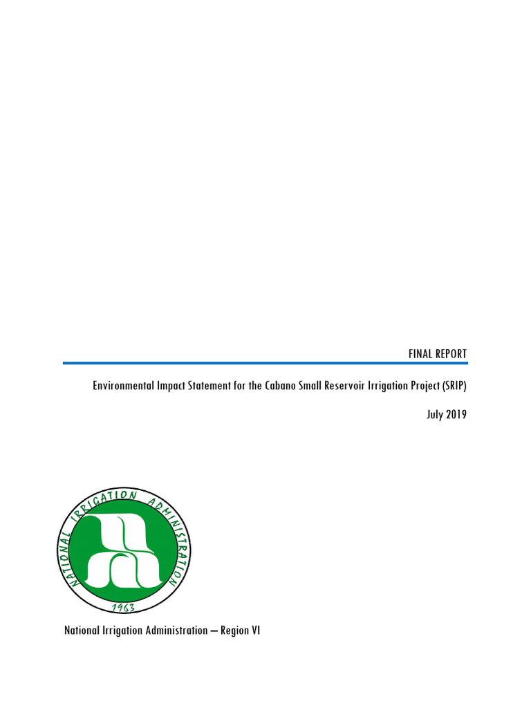 Cabano Reservoir Irrigation Project EIS | PDF | Reservoir | Agriculture