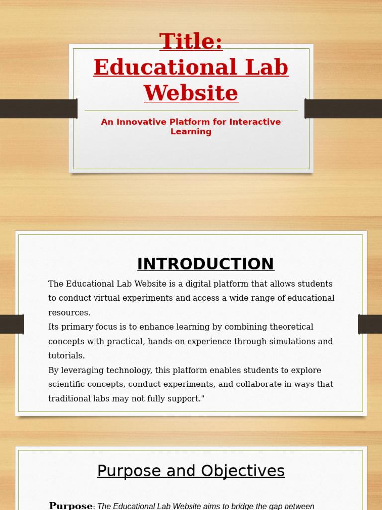 Title: Educational Lab Website: An Innovative Platform For Interactive ...