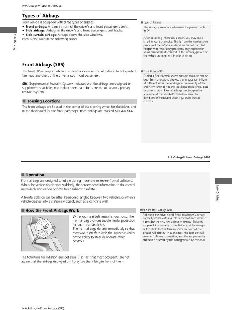 2021 Pilot Advanced Airbag System | PDF | Airbag | Seat Belt