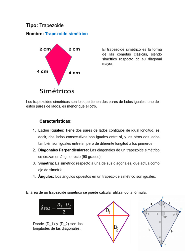 Características del trapezoide simétrico | PDF | Métodos y materiales ...