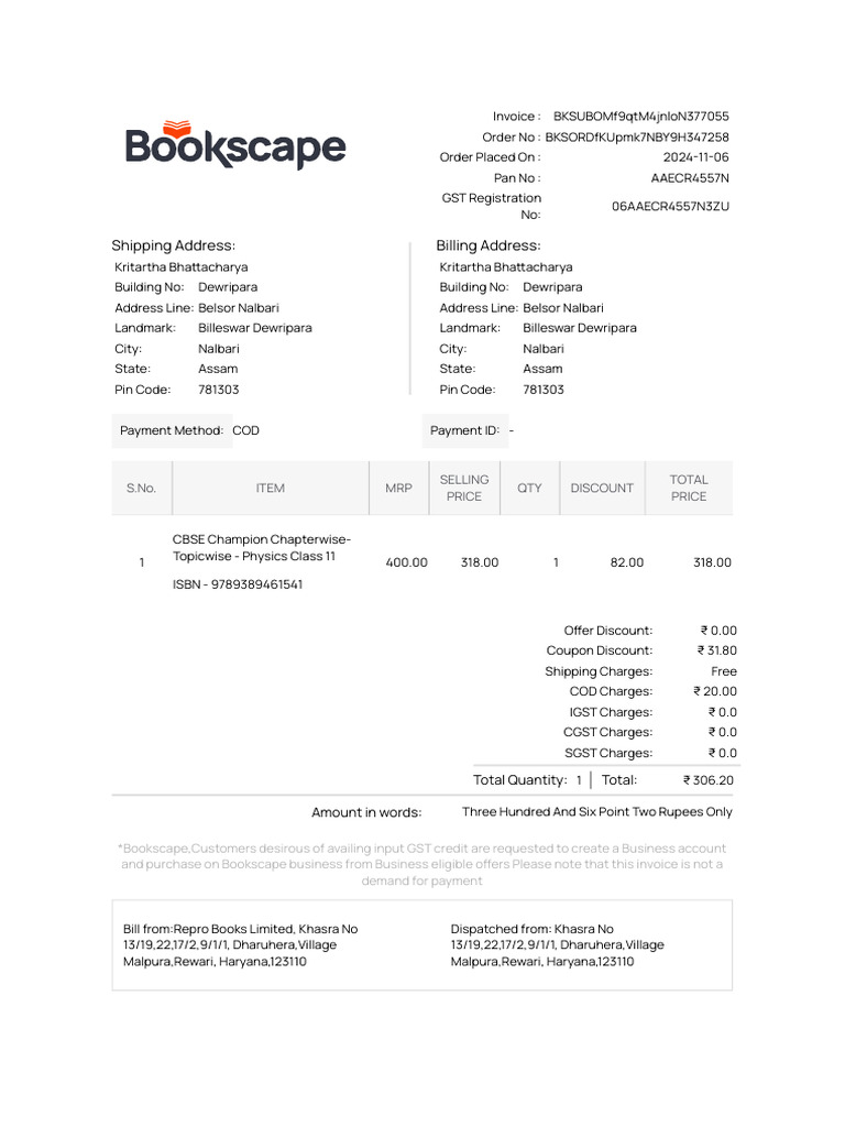 Invoice BKSUBOMf9qtM4jnloN377055 | PDF | Invoice | Payments