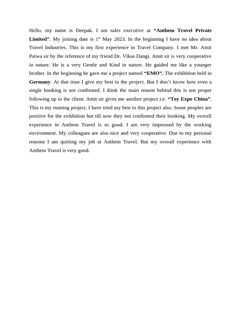 work experience | PDF