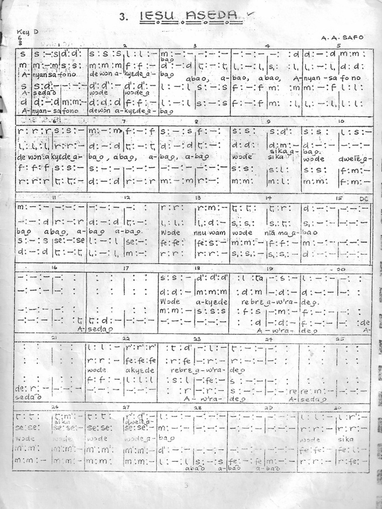A. A. Safo - Iesu Aseda (Tonic) | PDF