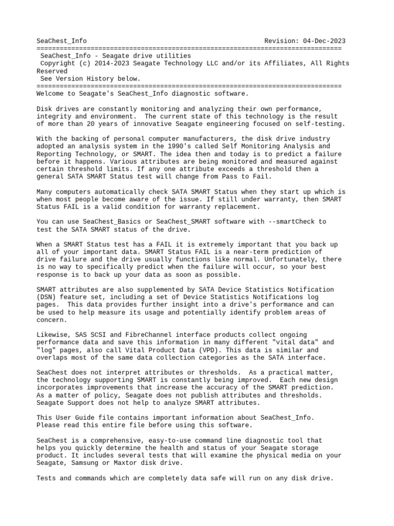 SeaChest Info | PDF | Hard Disk Drive | Solid State Drive