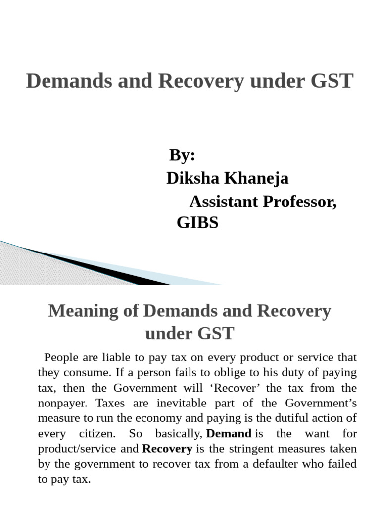 Demands and Recovery Under GST | PDF | Value Added Tax | Taxes