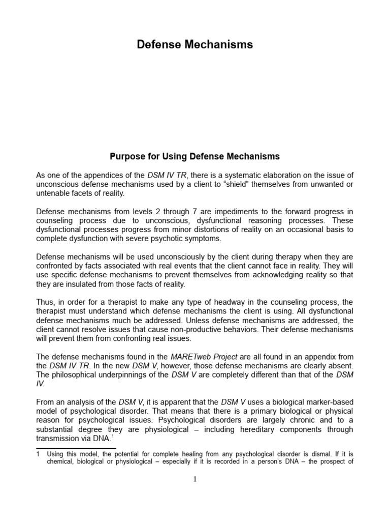defense_mechanisms | PDF | Feeling | Thought
