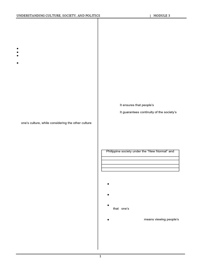 Module 3 Ucsp Pdf Society Material Culture