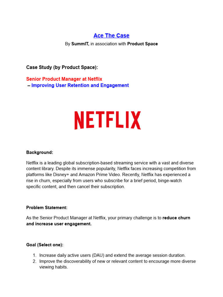 Netflix User Retention Strategy | PDF