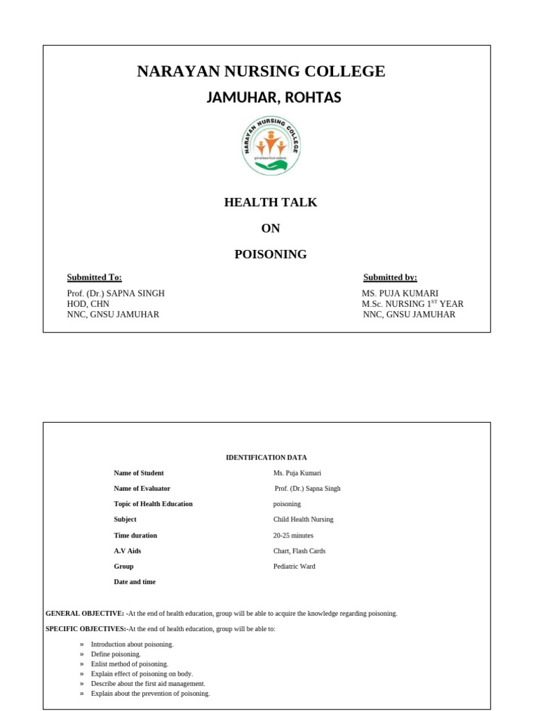 oral health talk 2 | PDF | Poison | Injection (Medicine)