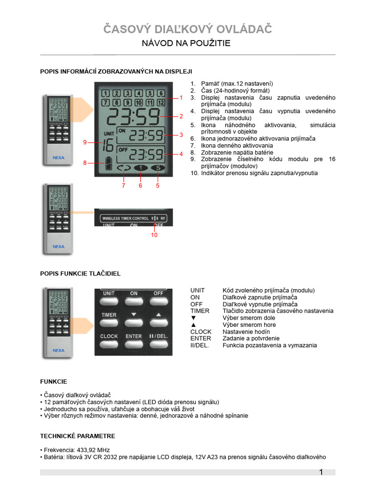 Ps 1343Casovy-Diaľkovy-ovladac NAVOD | PDF